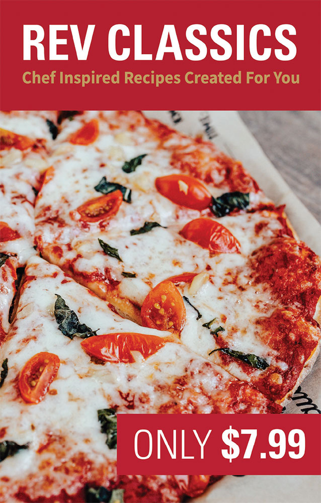 Promotional image featuring a close-up of a pizza with melted cheese ...